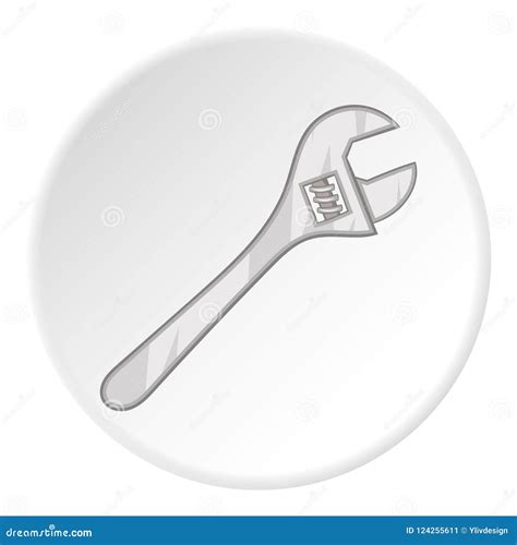Icono De La Llave Ajustable Estilo De La Historieta Stock De