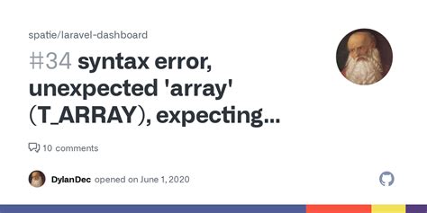 syntax error unexpected array t array expecting function t function or const t const