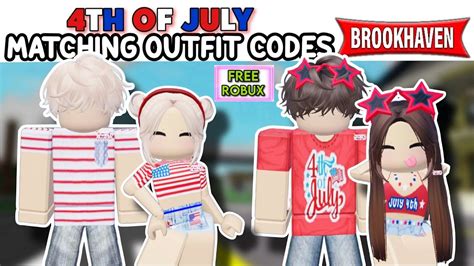 4TH OF JULY GIRL AND BOY MATCHING OUTFIT CODES FOR BROOKHAVEN RP