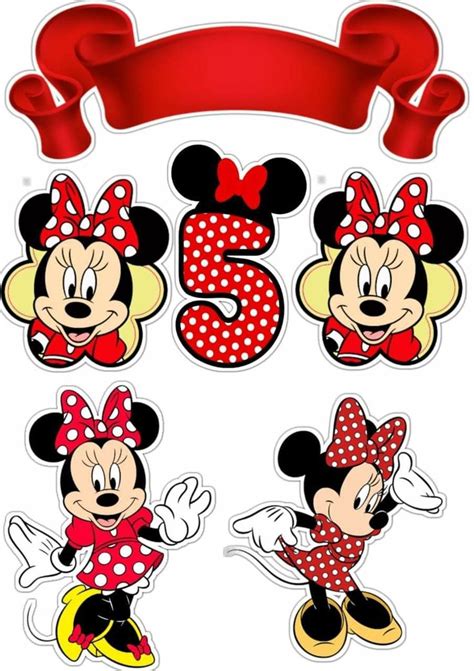 Pin By Denise Canabrava On 1 Topper Bolo Minnie Mouse Cake Topper