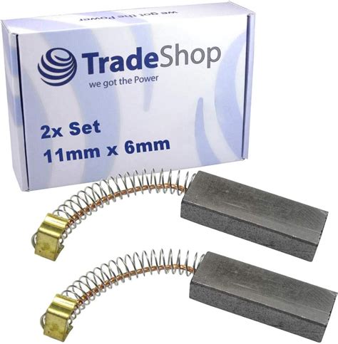 2x Schleifkohle 11mm x 6mm Kohlebürsten Motorkohlen 11 x 6 mm für