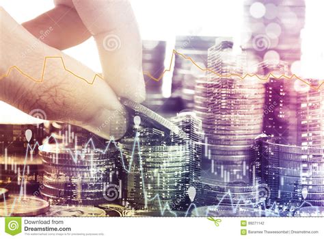 Finance And Economy Concept 2024 Text On Wooden Cubes On Coins Stack