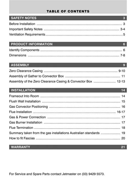 TABLE OF CONTENTS SAFETY