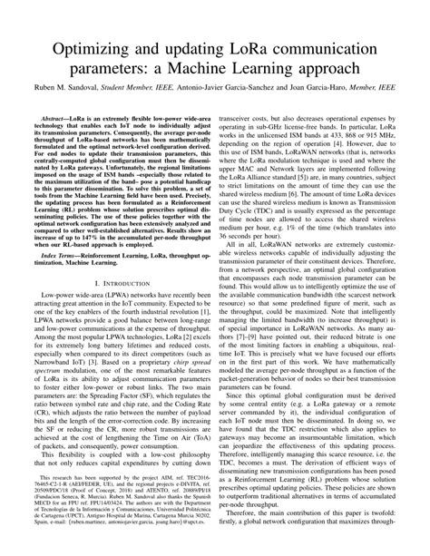 pdf optimizing and updating lora communication parameters a machine learning approach