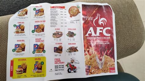 Menu At American Fried Chicken AFC Nadapuram