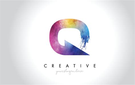 Q Paintbrush Letter Design With Watercolor Brush Stroke And Modern