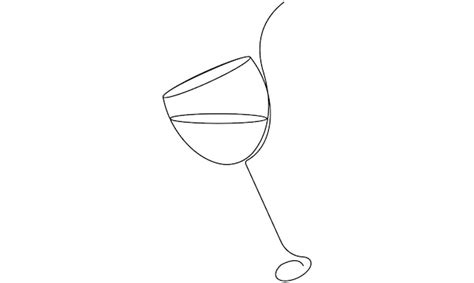 Desenho contínuo de uma única linha abstrata simples de copo de vinho