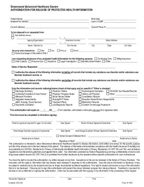 Fillable Online Authorization ROI Form 12 7 16 Pdf Fax Email Print