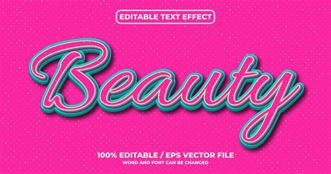 Efecto De Texto Editable De Belleza Vector Premium