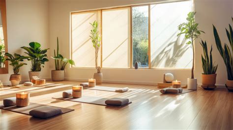 Yoga Instructor S Serene Home Studio Bamboo Mats Lined Up Facing A