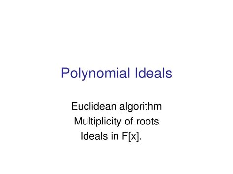 ppt polynomial ideals powerpoint presentation free download id 3285857