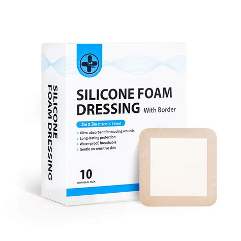Silicone Foam Dressing For Wounds With Adhesive Border EMSRUN