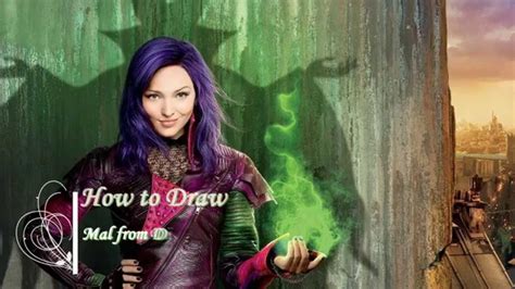 How To Draw Mal Disney Descendants Part 2 YouTube