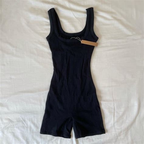 BNWT Skims Cotton Rib Onesie In Soot Size Xxs Sold Depop