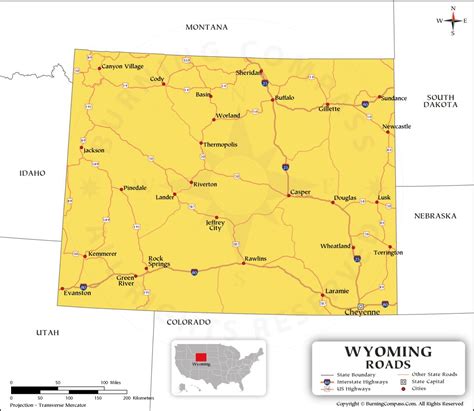 Map Of Wyoming Cities Wyoming Interstates Highways Road Off