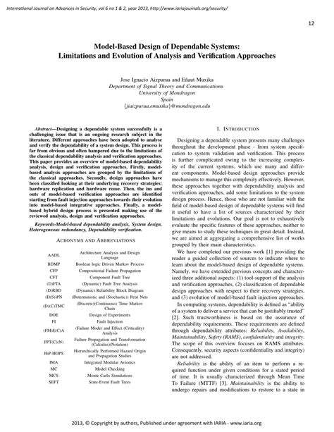 pdf model based design of dependable systems limitations and evolution of analysis and