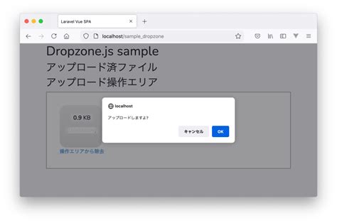 vue js 3 で dropzone をラップした sfc その3 。ファイルアップロード前に確認操作を挟む oki2a24