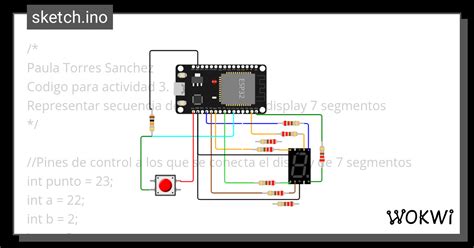 3 display de 7 segmentos con pulsador esp32 wokwi esp32 stm32 arduino simulator