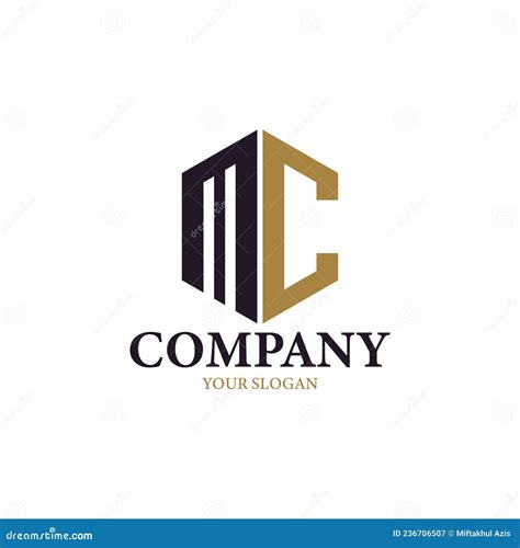 Iniciales Hexágonos Diseño Del Logotipo De Monograma Cm Mc Ilustración