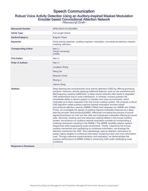 pdf robust voice activity detection using an auditory inspired masked modulation encoder based