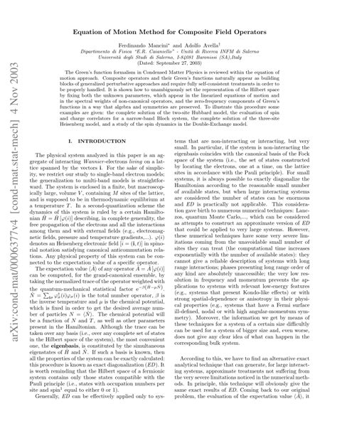 pdf equation of motion method for composite field operators