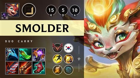 Smolder ADC Vs Kai Sa Quadra Kill Legendary KR Grandmaster Patch 14