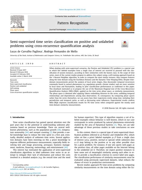 pdf semi supervised time series classification on positive and unlabeled problems using cross