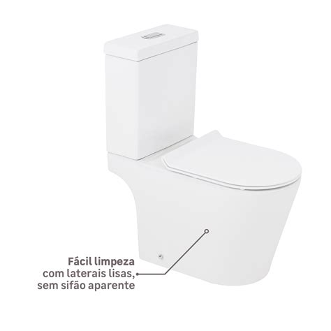 Kit Vaso Sanitário Caixa Acoplada e Assento Branco Duplo