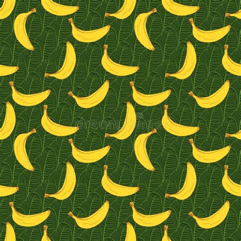Modelo Inconsútil Dibujado Mano Del Bosquejo Del Plátano Ilustración