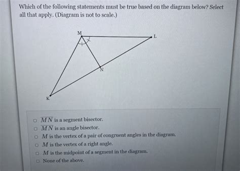 Solved Which Of The Following Statements Must Be True Based On The