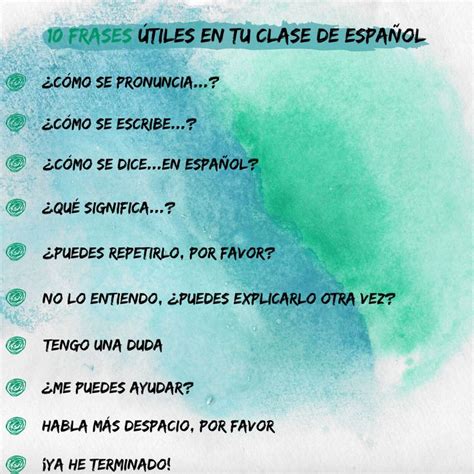 10 frases útiles en tu clase de español Clase de español Aprender