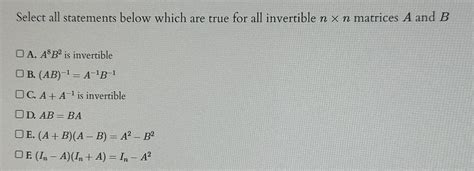 solved select all statements below which are true for all
