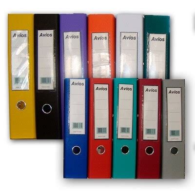 Bibliorato Avios Pvc Oficio Varios Colores Oncealpormayor