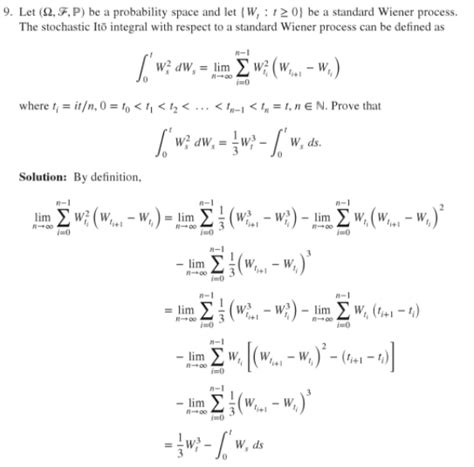 [resuelta] stochastic calculus calcular la integral de ito