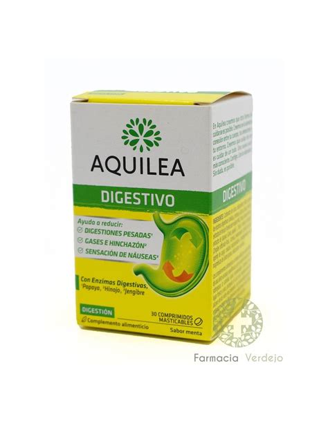 AQUILEA DIGESTIVO 30 COMPRIMIDOS MASTICABLES Reduce naúseas gases y