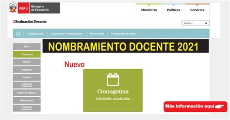 Modifican Cronograma de Nombramiento Docente y Contratación Docente
