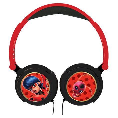 Lexibook Faltbare kabelgebundene Kopfhörer Miraculous Ladybug Cat Noir