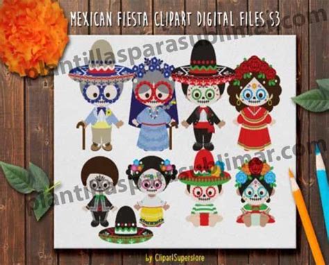 Catrines Catrinas PNG Dia De Muertos Plantillas Para Sublimar