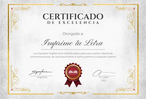 Impresión de diplomas Impresión Digital Imprime tu letra