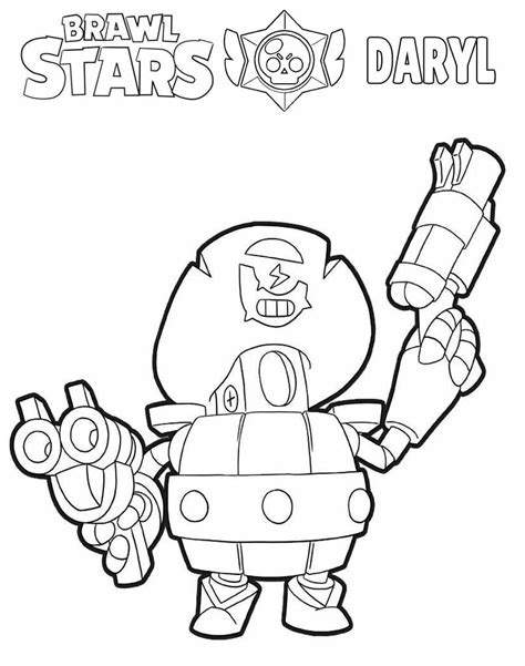 Brawl Stars Daryl Kolorowanka Dla Dzieci