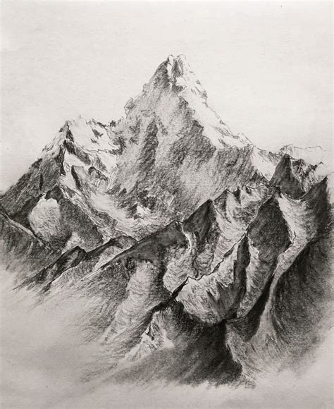 Cómo dibujar montañas con lápiz y pintura instrucciones fáciles paso