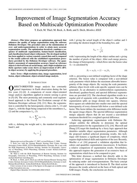 pdf improvement of image segmentation accuracy based on multi scale optimization procedure