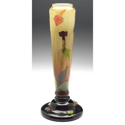 Émile Gallé important marqueterie de verres ou cristaux vase Nancy