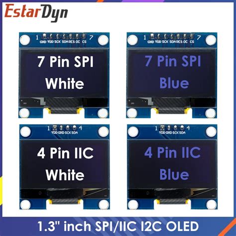 Modulo OLED RoHS Da 1 3 Pollici Bianco Blu SPI IIC I2C Comunicare Il