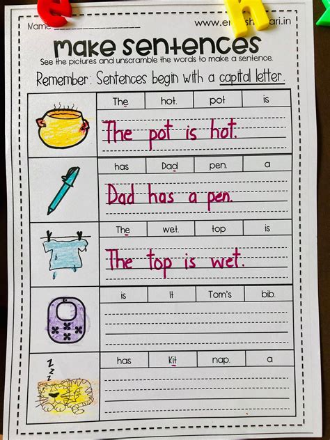 Free Write The Short Vowel Sentences Writing