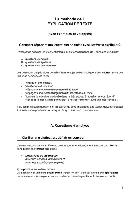 Philosophie Explication De Texte 2 Version Longue Avec Des