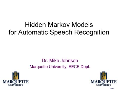 hidden markov models for automatic speech recognition
