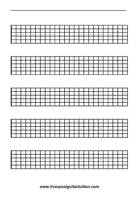 Printable Blank Guitar Fretboard Calendar Printables
