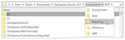 devexpress wpf使用技巧教程：breadcrumb控件 devexpress控件中文网