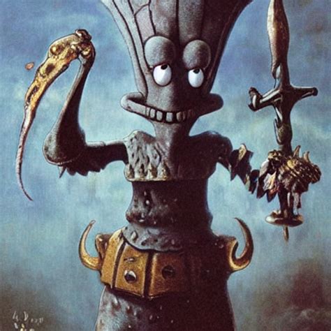 prompthunt squidward as a dark souls boss by Salvador Dalí